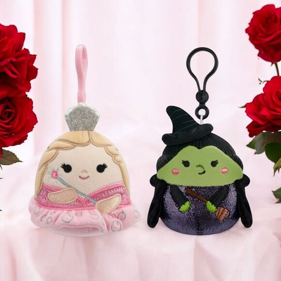 Squishmallows | Toys | New 224 Wicked Squishmallows Glinda Elphaba Keychain 3 Plush Set Of 2 ...